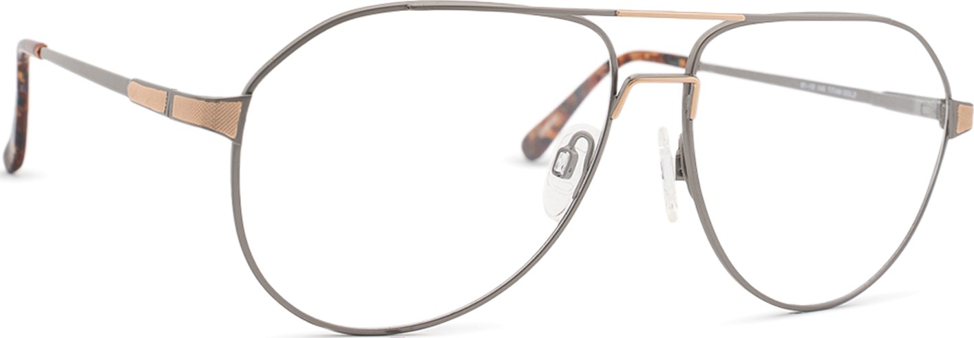 Optical Options Titanium Aviator - gold/grey metal – Glasses | Lentiamo